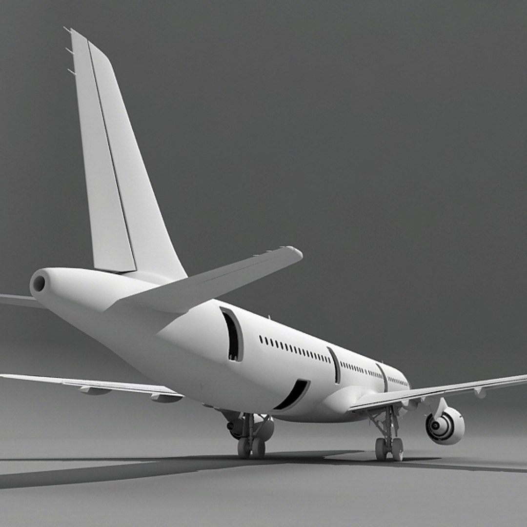 3d A321 Generic White Plane