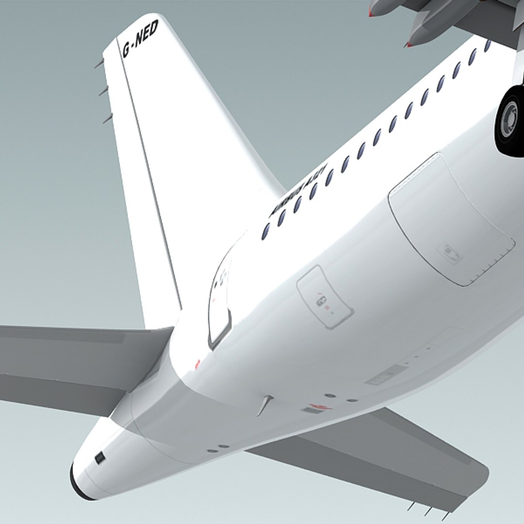 3d A321 Generic White Plane
