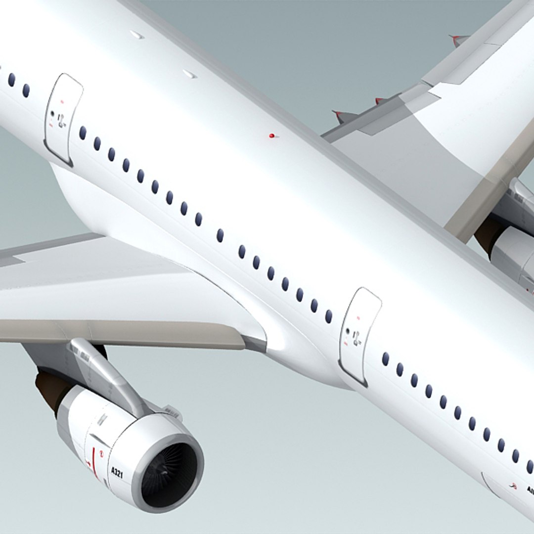 3d A321 Generic White Plane