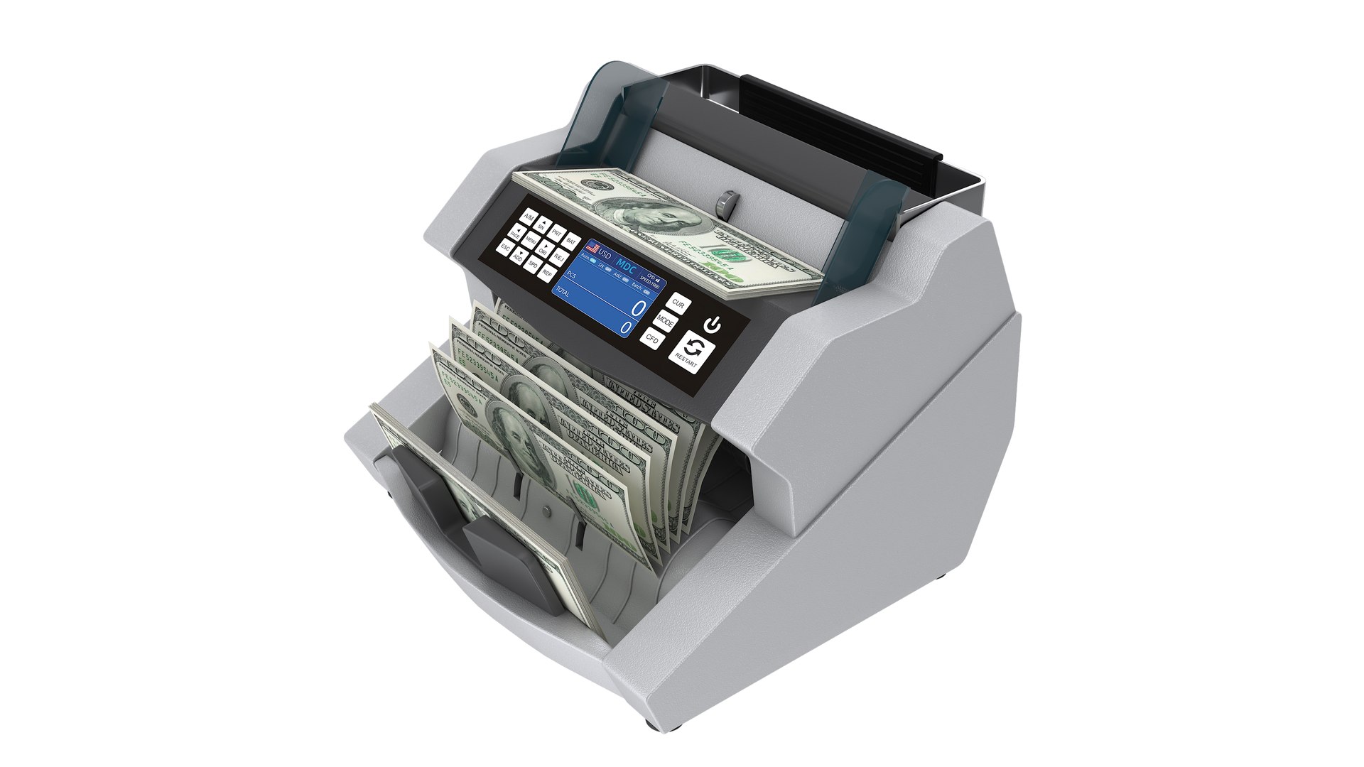 Currency Counter With Dollar Bills Model - TurboSquid 2258472
