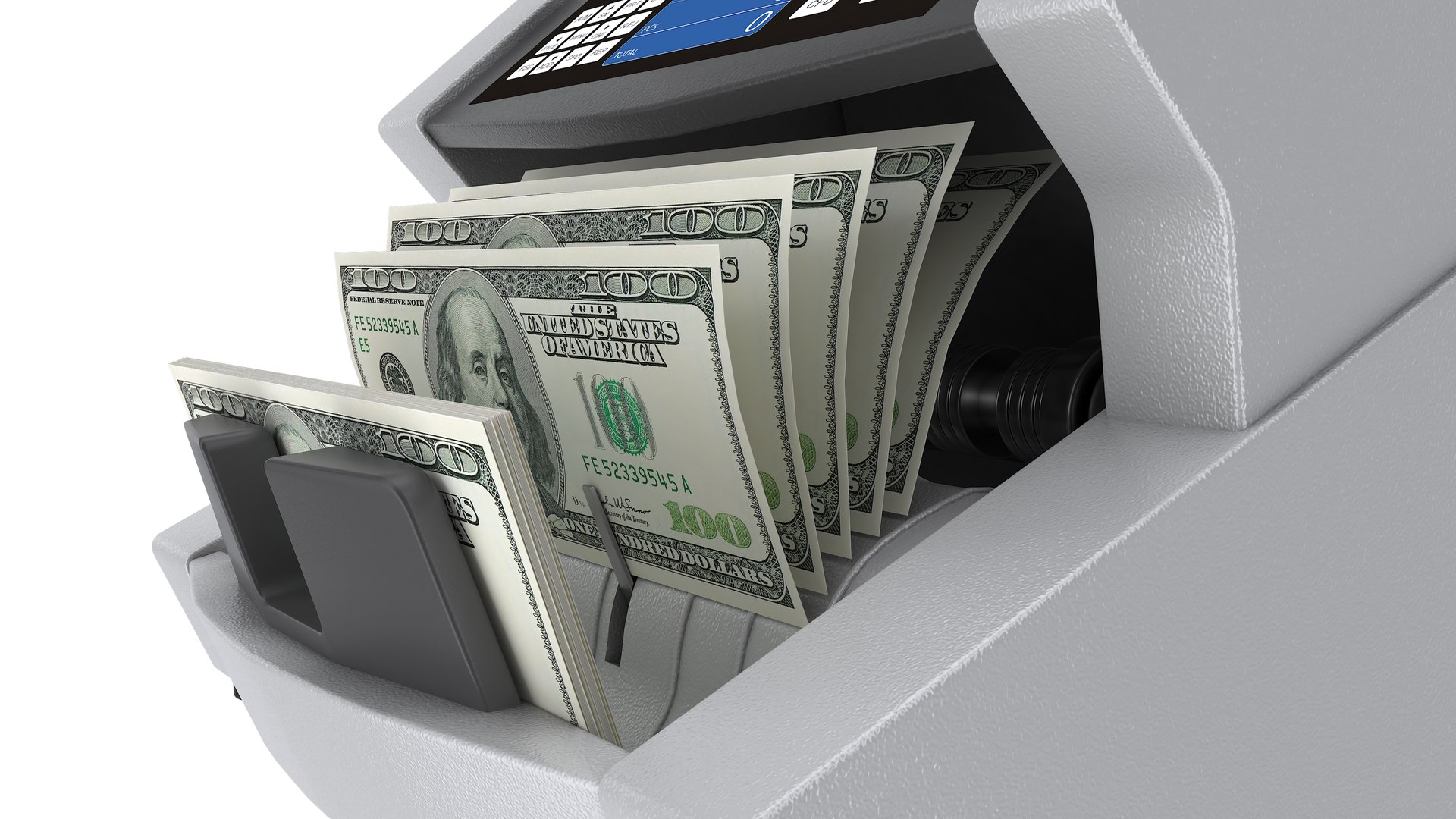 Currency Counter With Dollar Bills Model - TurboSquid 2258472