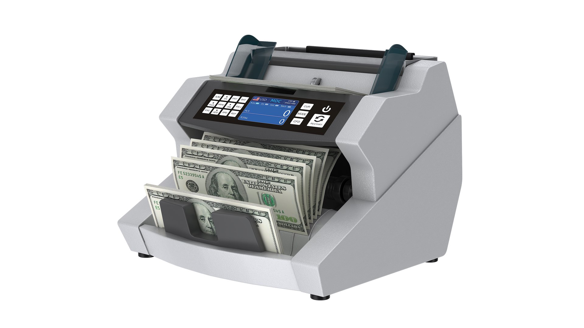 Currency Counter With Dollar Bills Model - TurboSquid 2258472