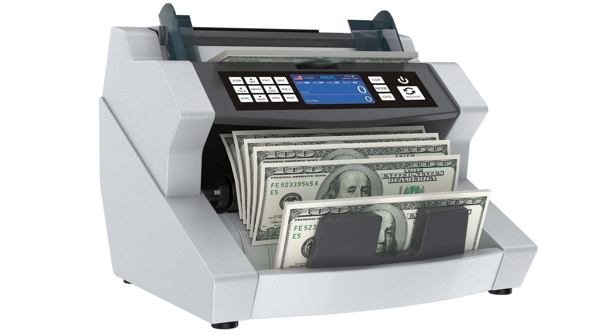 Currency Counter With Dollar Bills Model - TurboSquid 2258472