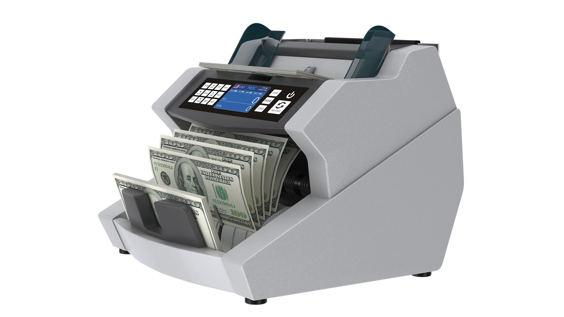 Currency Counter With Dollar Bills Model - TurboSquid 2258472