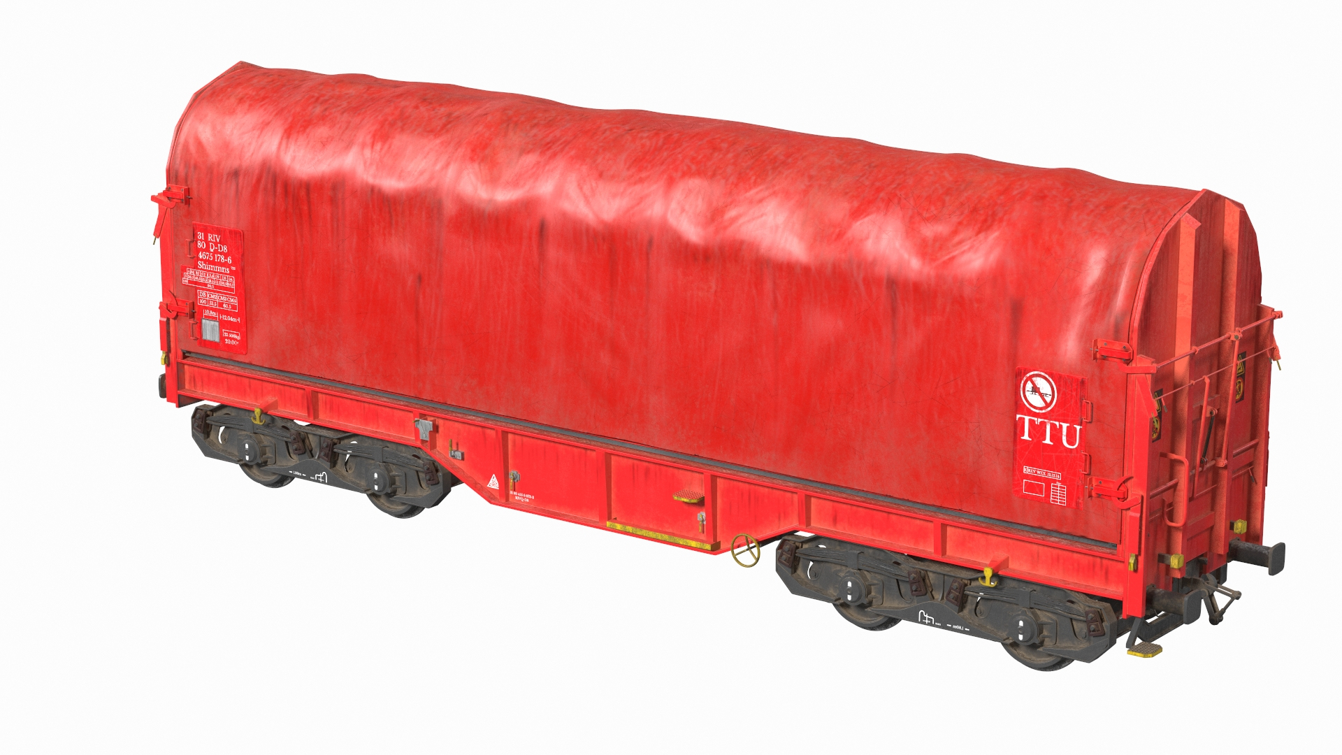 DB Cargo Coil Transporter Tarpaulin Freight Wagon Closed Dirty Model - TurboSquid 1796920