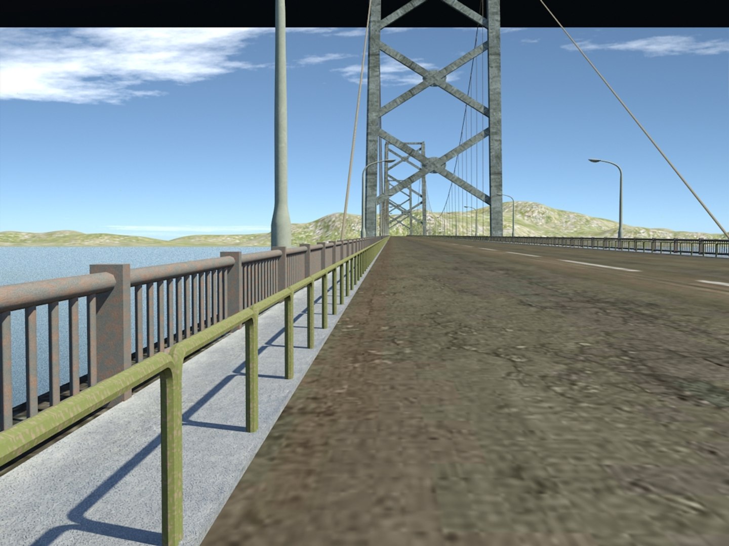3d Bridge Realistic Aged Model