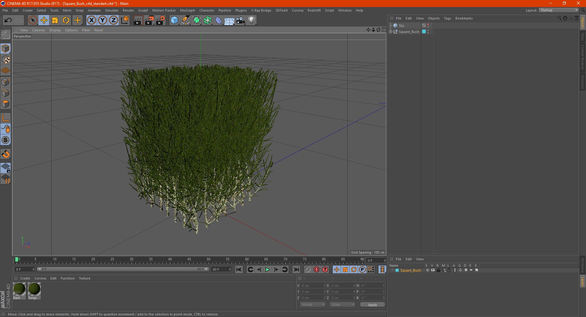 Square Bush 3D Model - TurboSquid 1575159