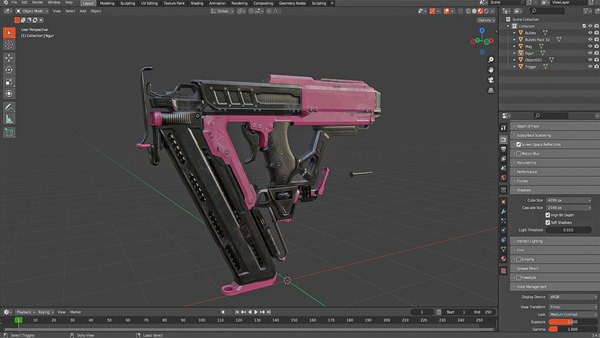 modelo 3d Pistola de clavos de ciencia ficción - TurboSquid 2117417