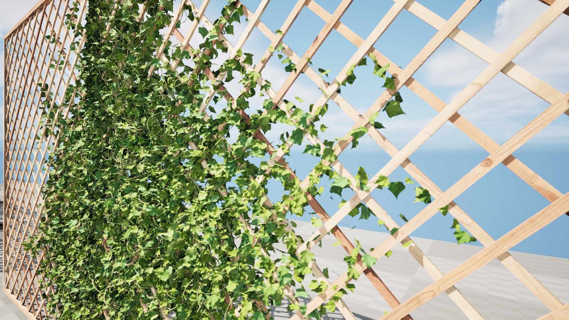 Low Poly 3d Model Of Ivy Climber On Wood Mesh Wall 3D - TurboSquid 2153550
