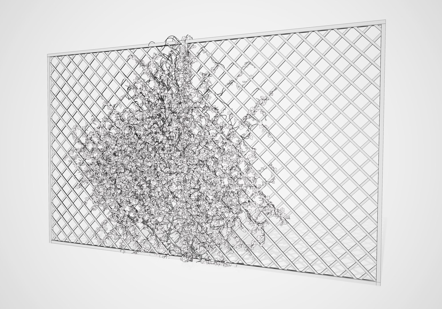 Low Poly 3d Model Of Ivy Climber On Wood Mesh Wall 3D - TurboSquid 2153550