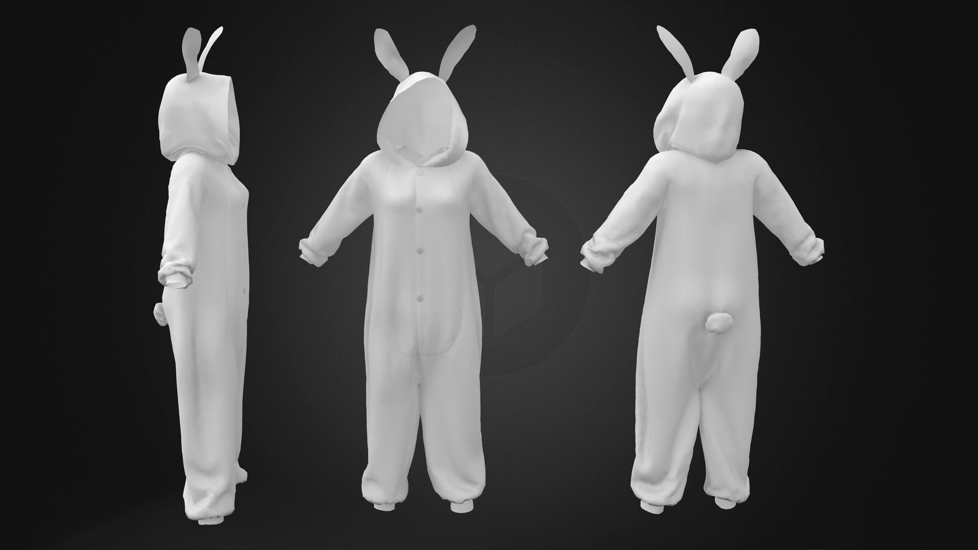 Ladies Rabbit Costume 3D Model - TurboSquid 1840802