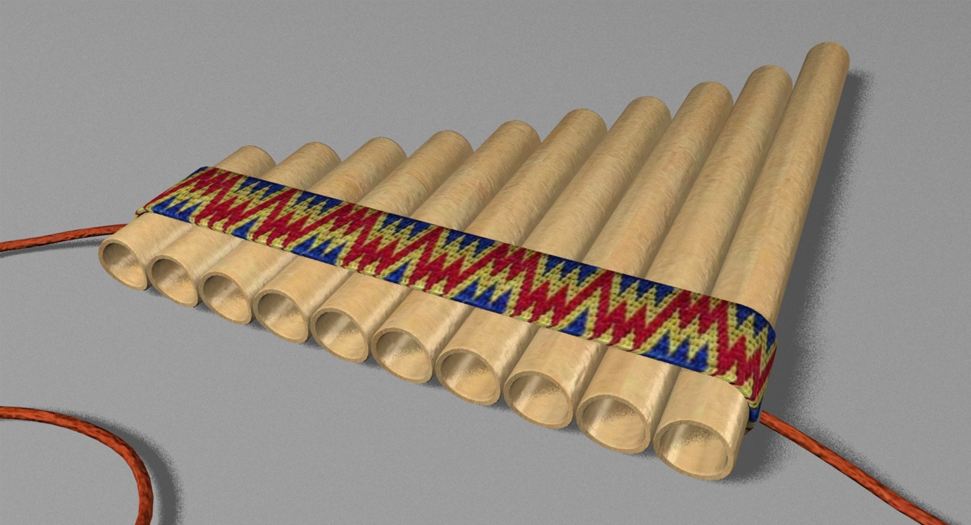 3d Pan Flute Andean Model