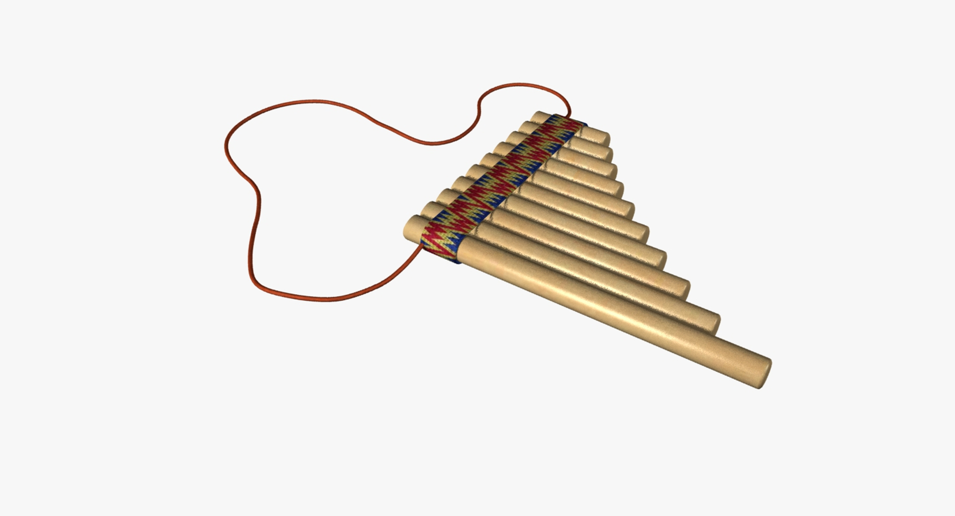3d Pan Flute Andean Model