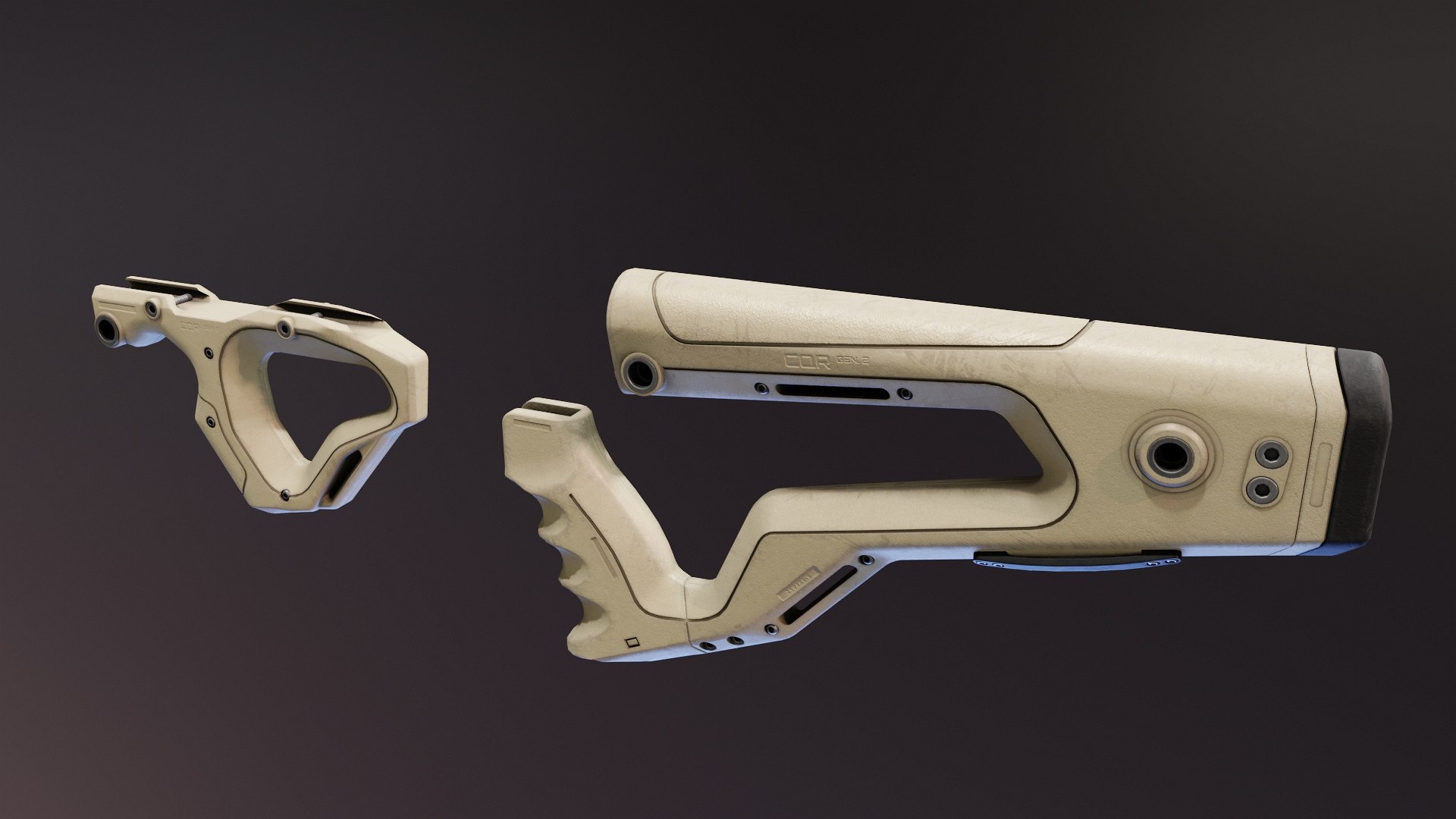 CQR Gen 2 AR Stock And Grip 3D Model - TurboSquid 2426218