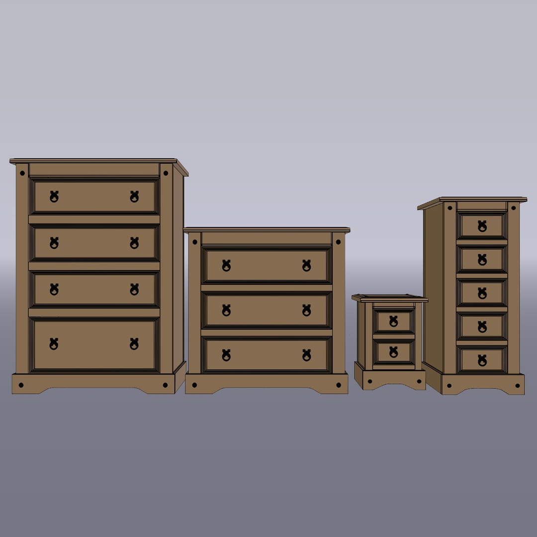 free set corona drawer 3d model