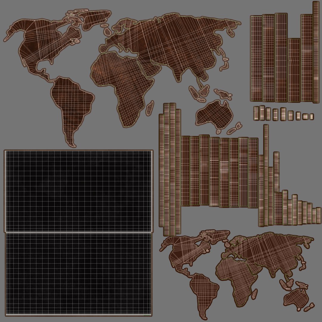 Worldmap Copper 3D Model - TurboSquid 1397344