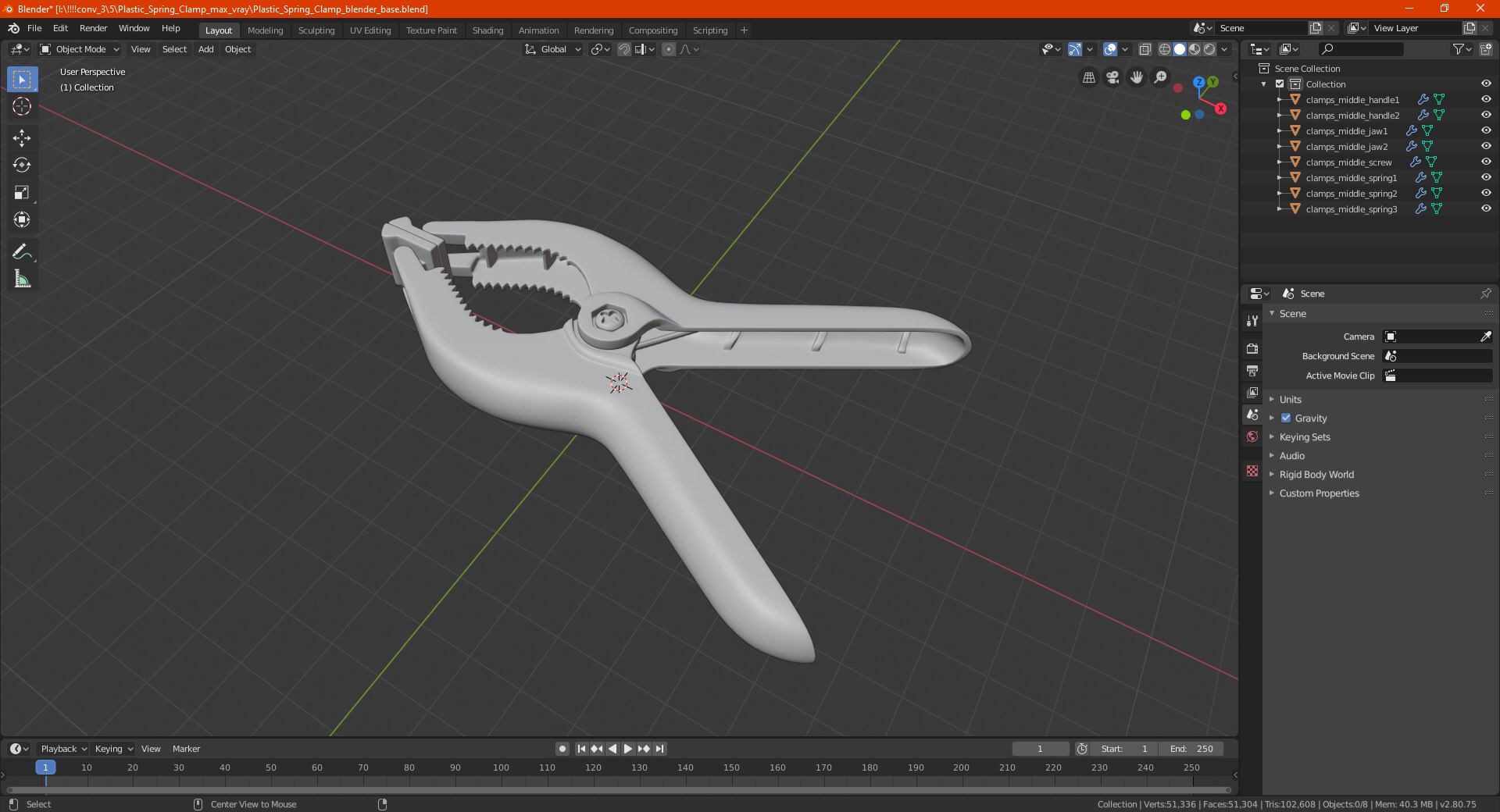 3D plastic spring clamp - TurboSquid 1575792