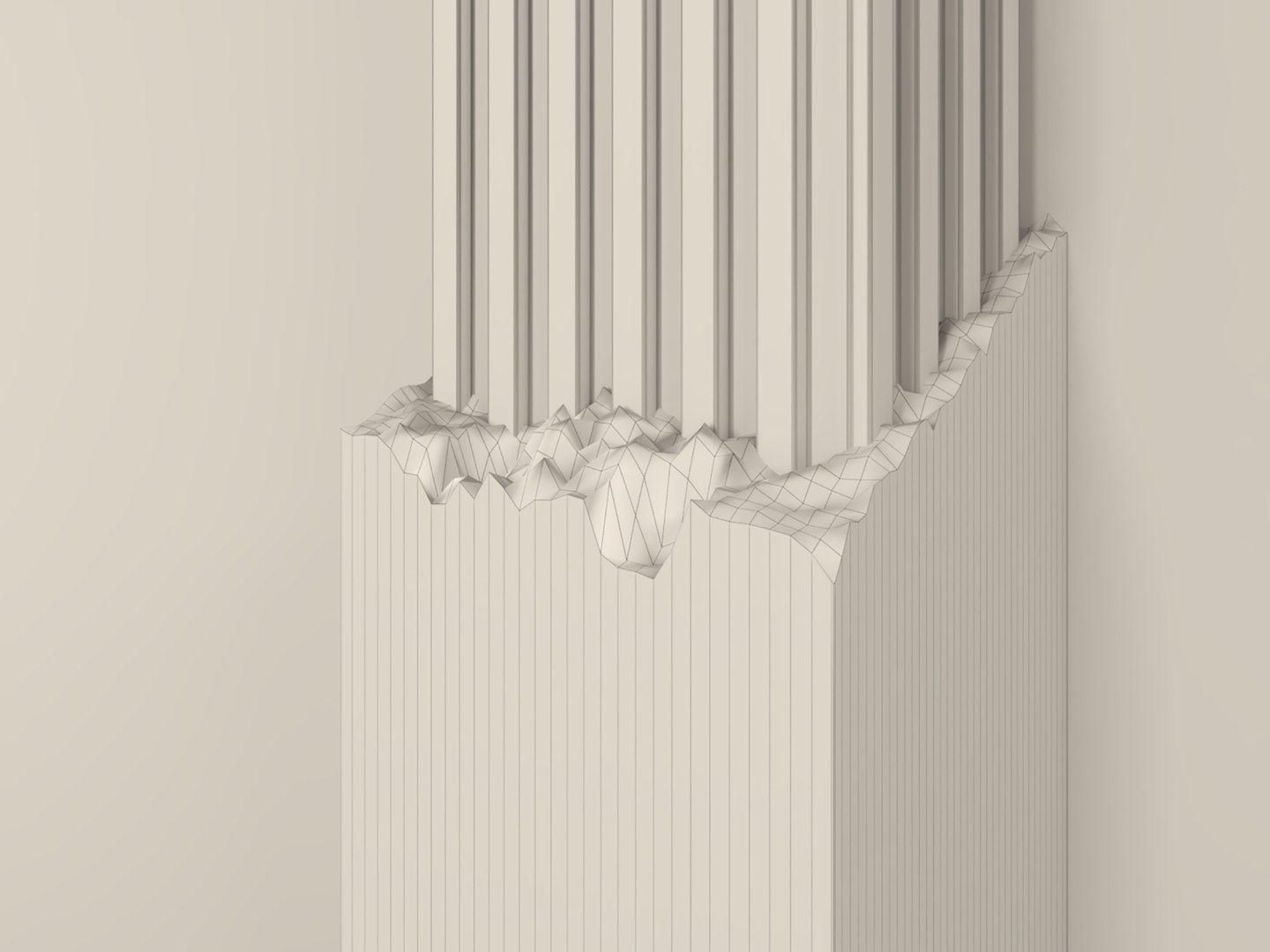 3D Broken Column With Wooden Cladding - TurboSquid 2281659