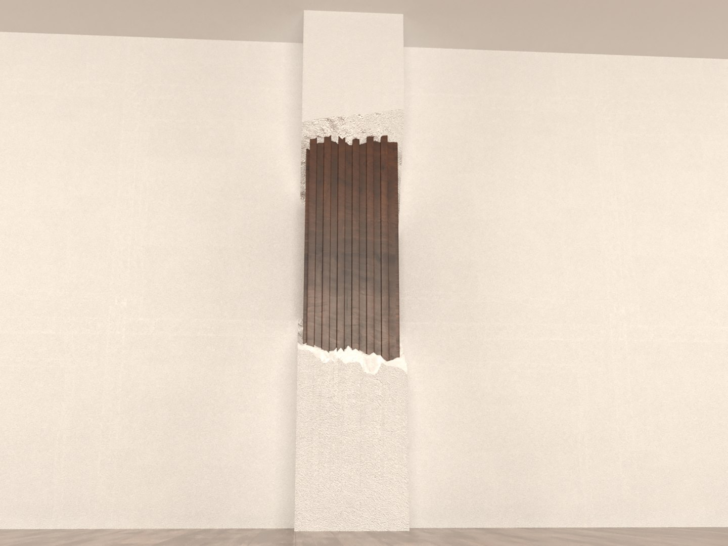 3D Broken Column With Wooden Cladding - TurboSquid 2281659