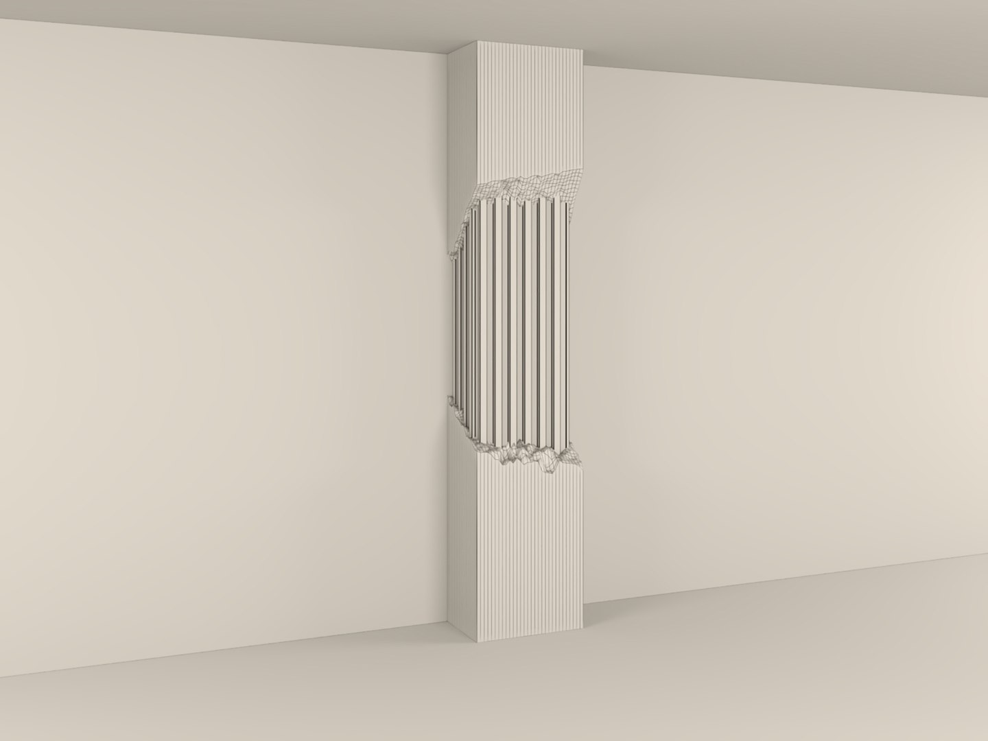 3D Broken Column With Wooden Cladding - TurboSquid 2281659