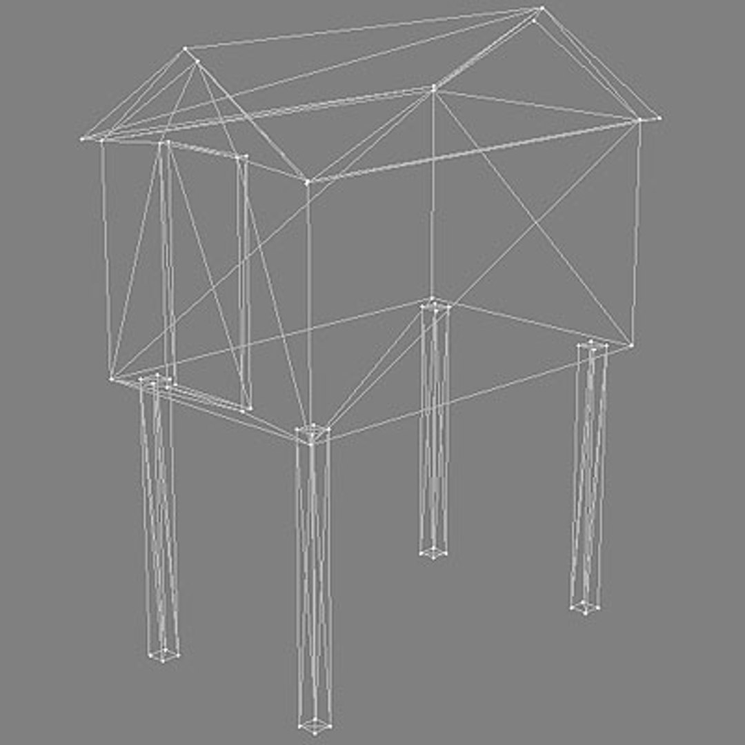 3d historical small construction wall model