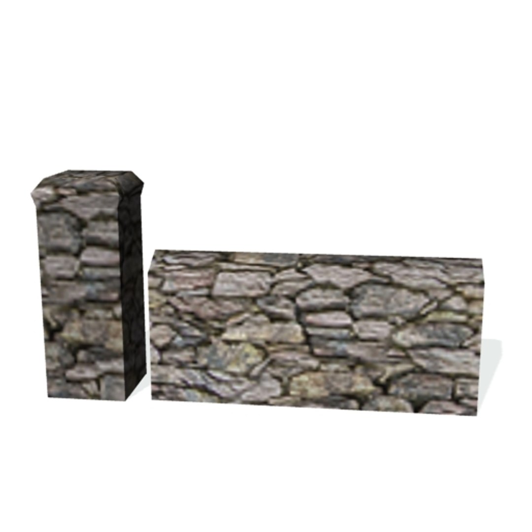 3d Historical Small Construction Wall Model
