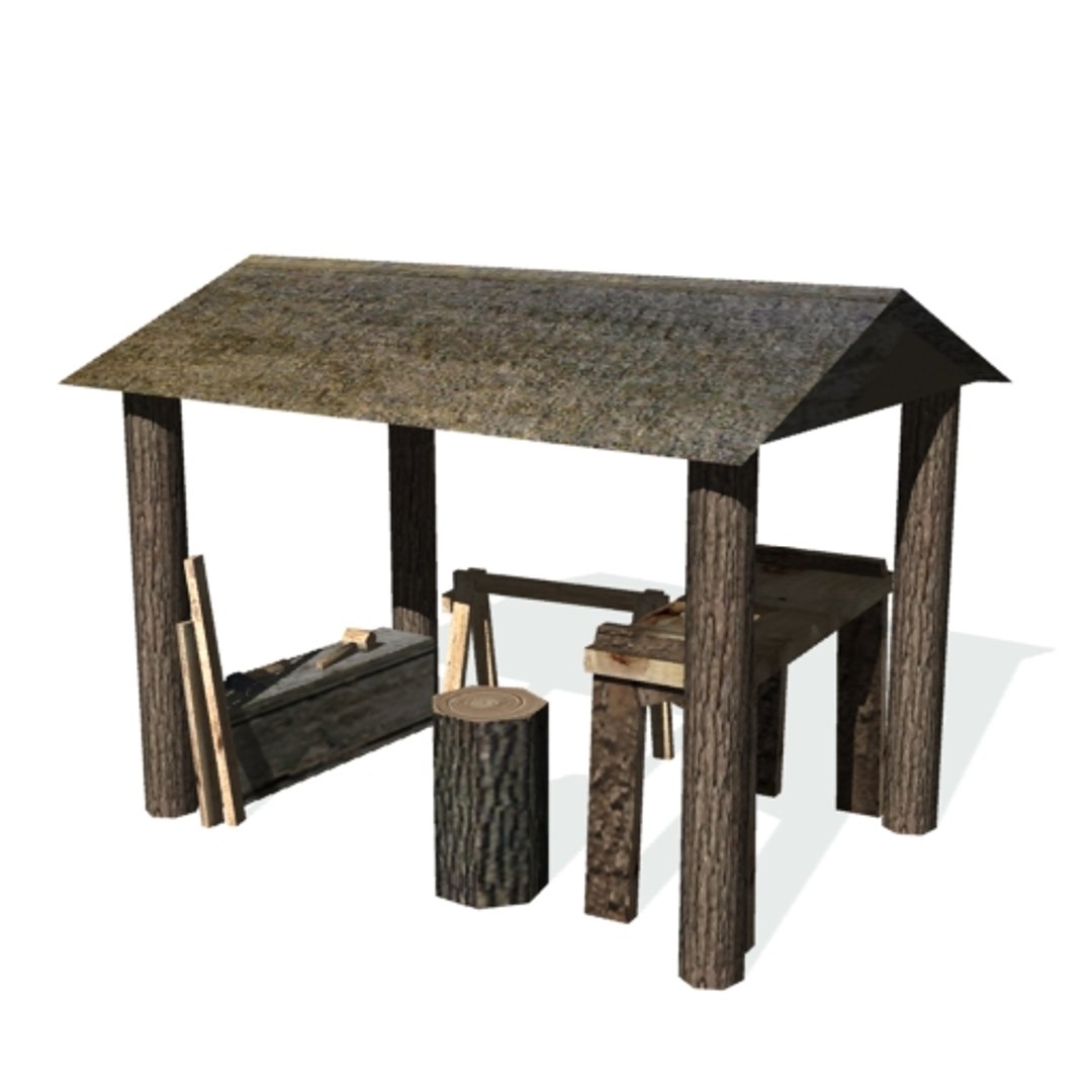 3d historical small construction wall model