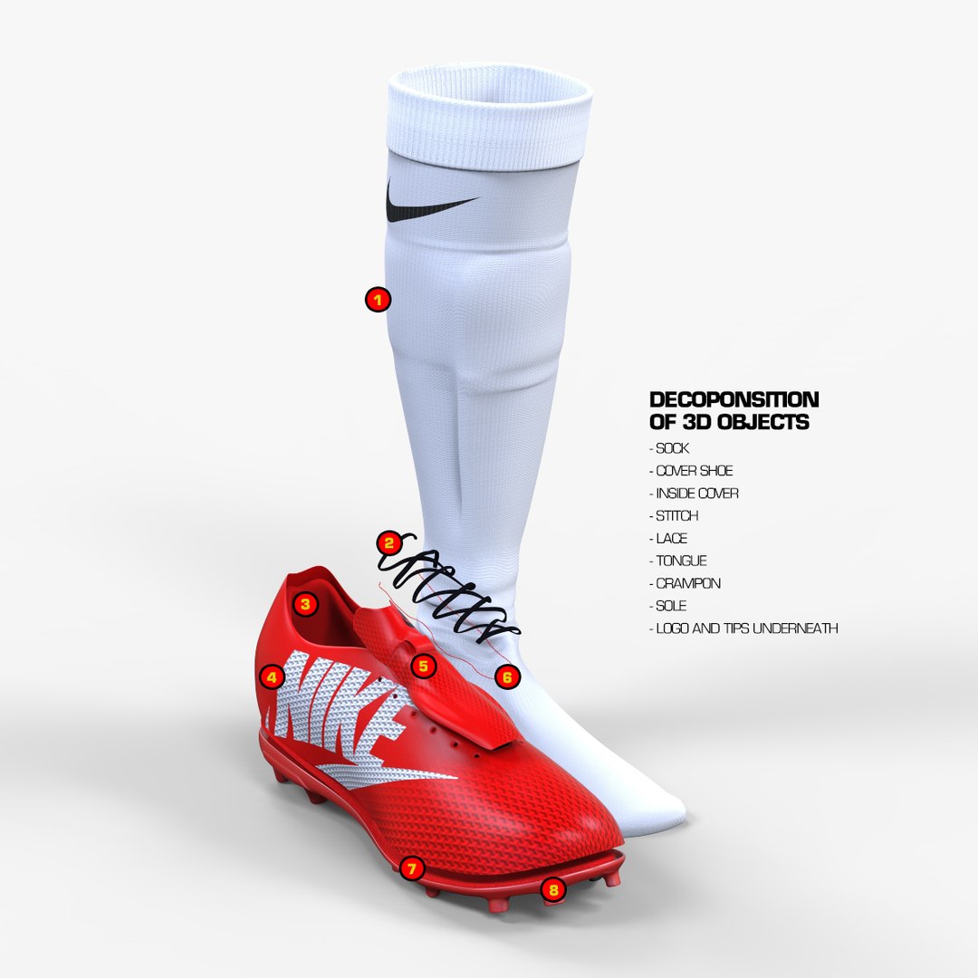 Football Shoe Sock 3d C4d