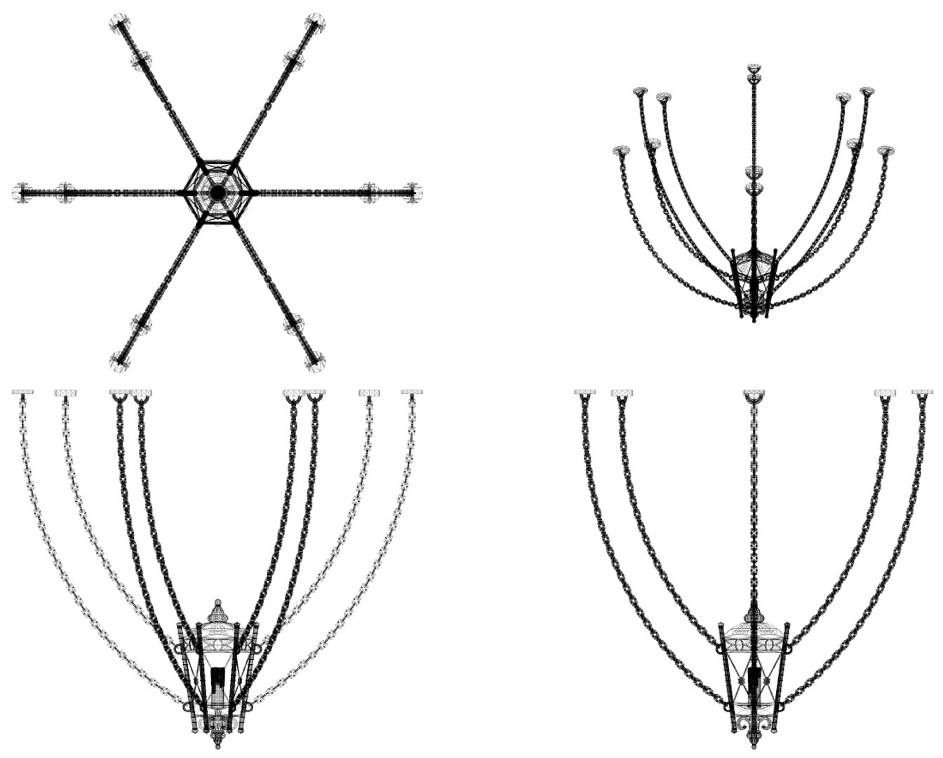 3D Model Gothic Chain Ceiling Lantern - TurboSquid 1376225