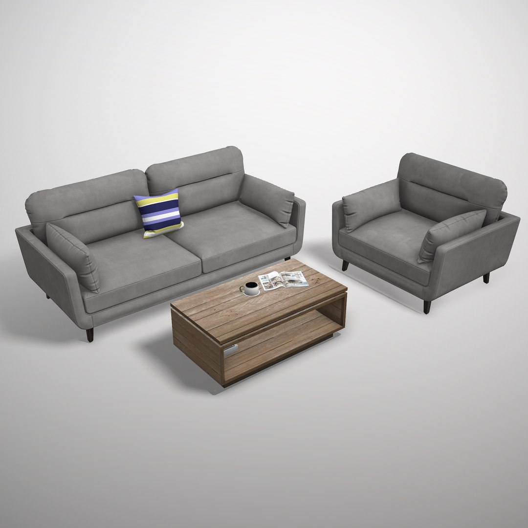 Ready Modern Sofa Set 3D Model - TurboSquid 1576402