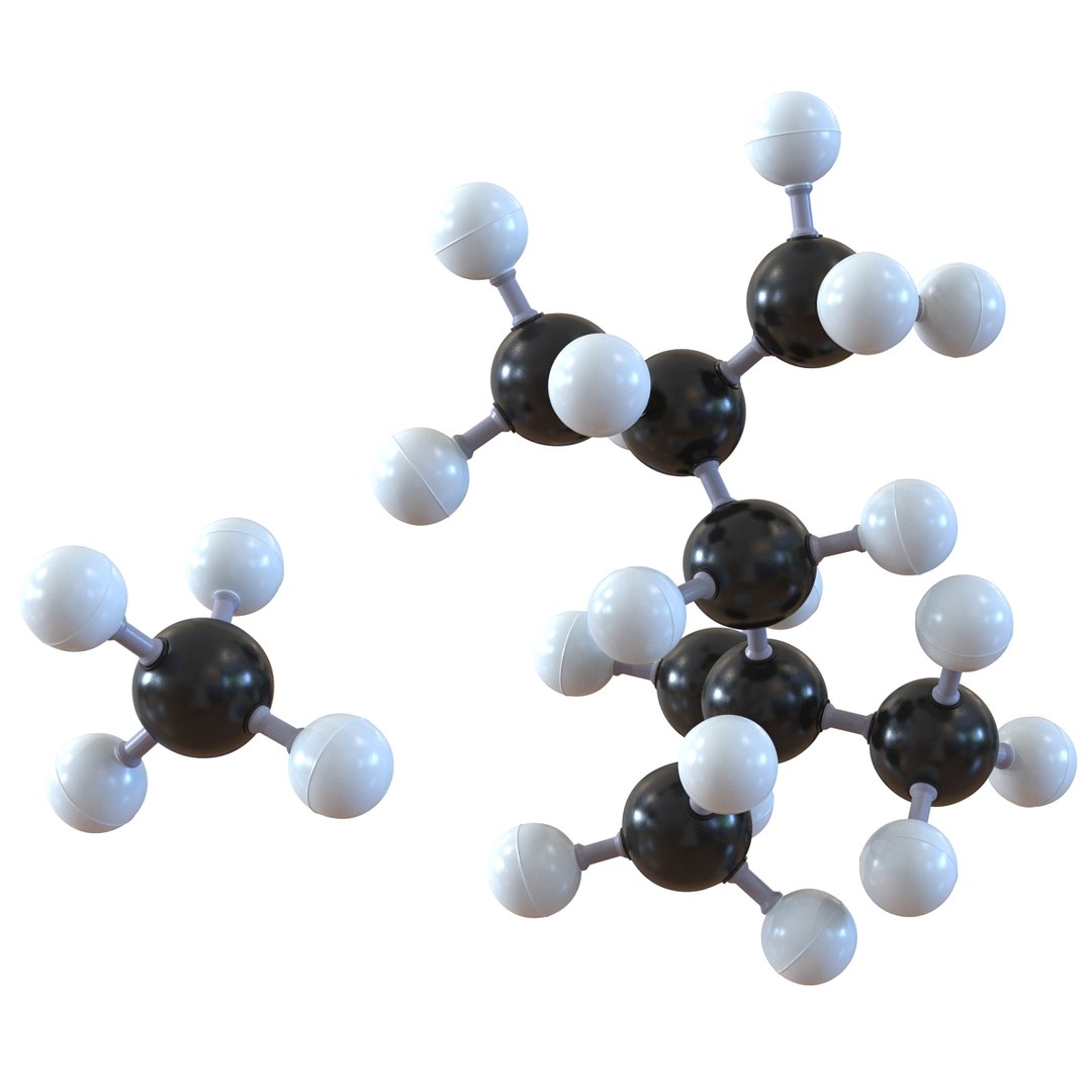 molecules set ethane 3d model