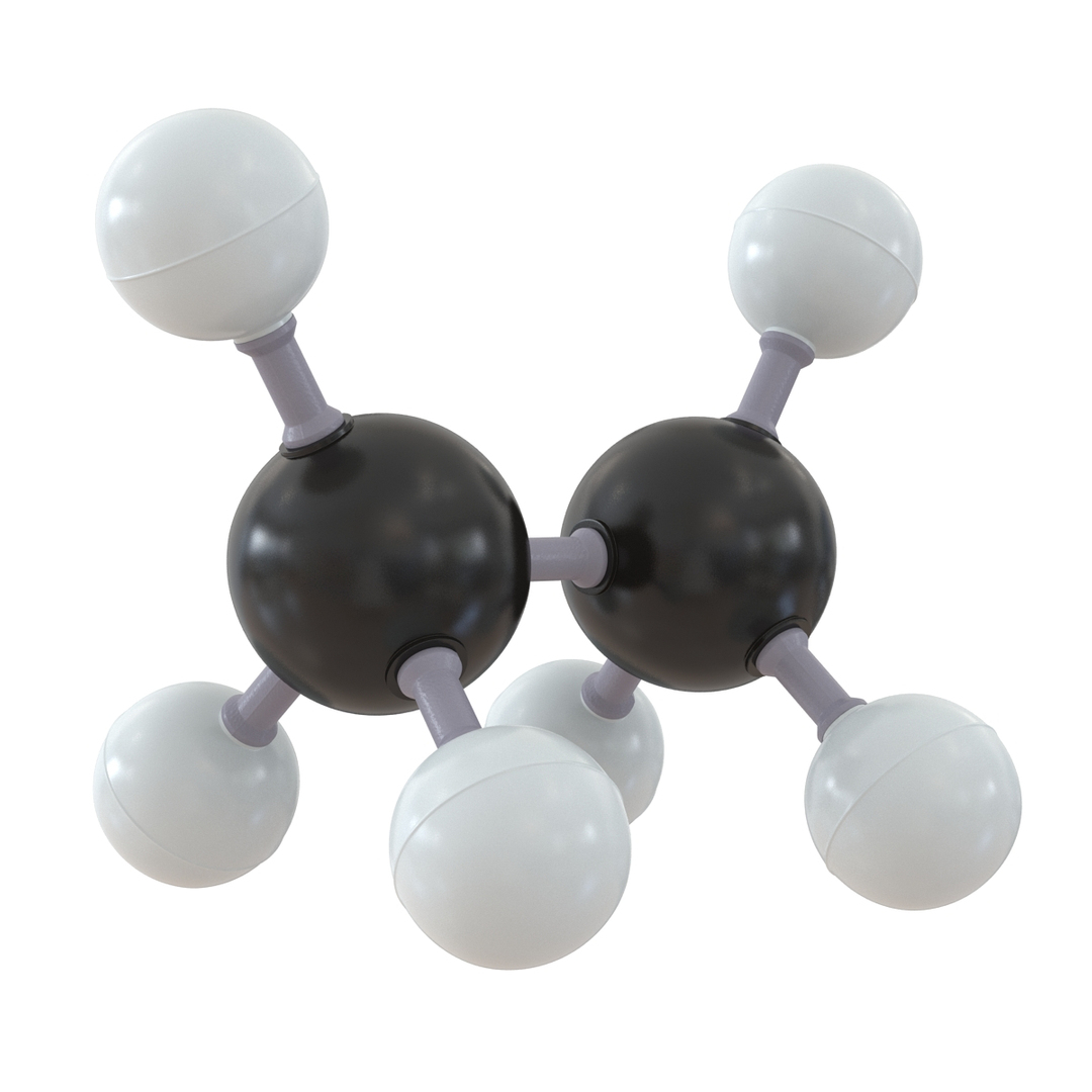molecules set ethane 3d model