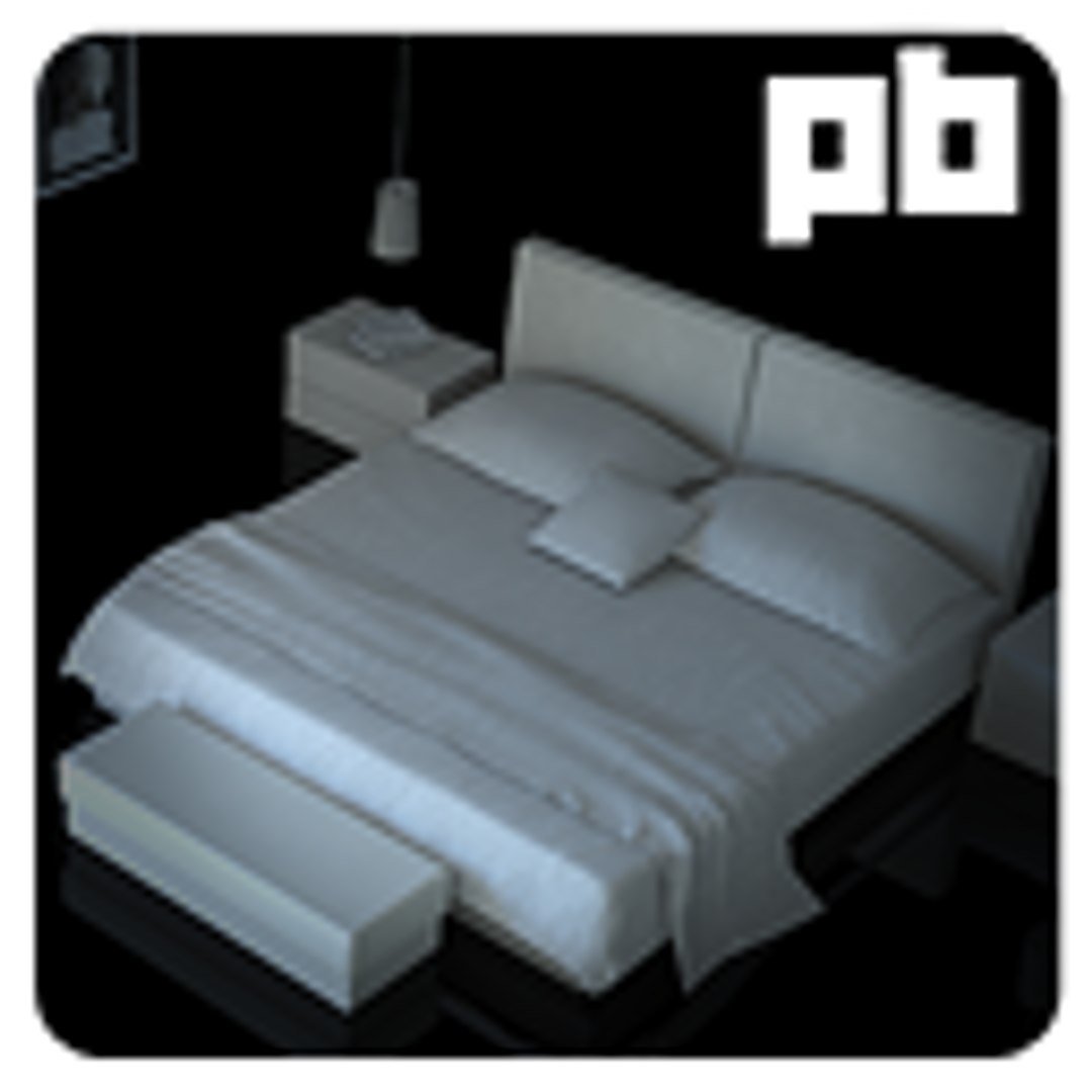 3d model items bedroom pack bed