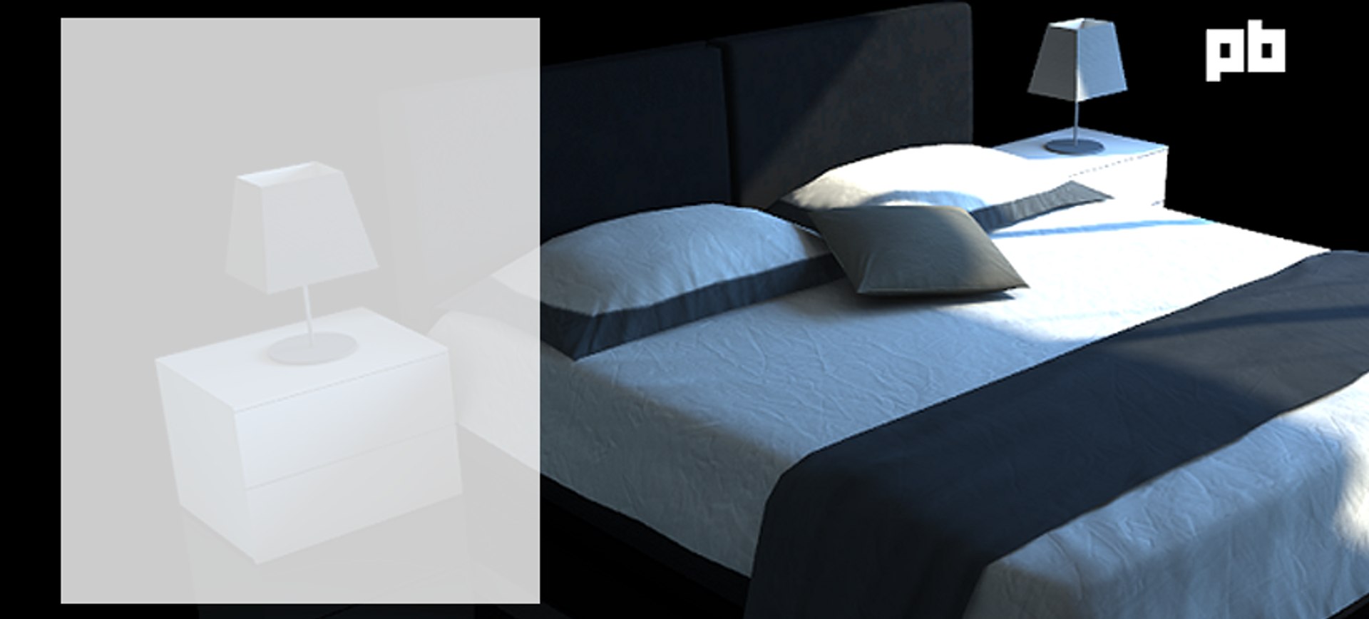 3d model items bedroom pack bed