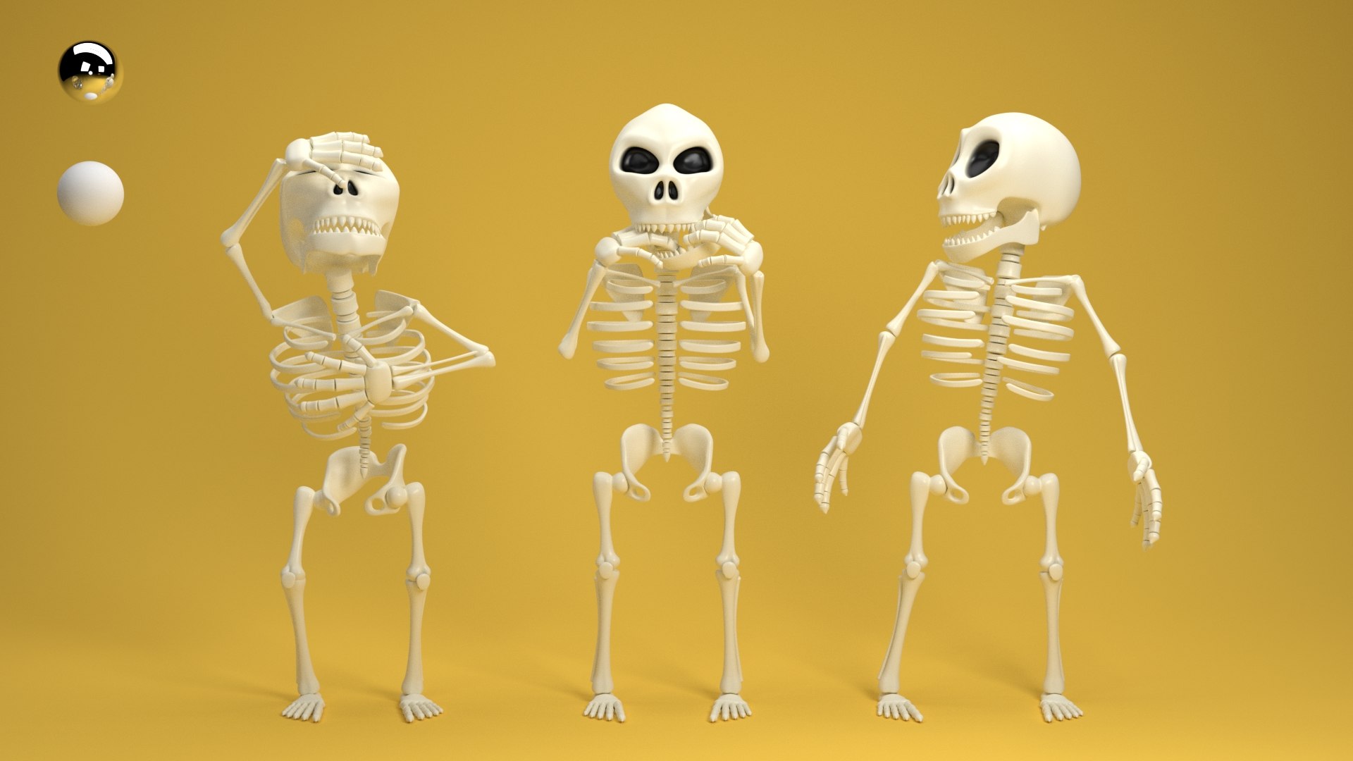 Rigged Cartoon Skeleton Model - TurboSquid 1603326