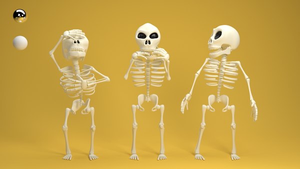 Rigged cartoon skeleton model - TurboSquid 1603326