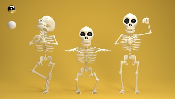 Rigged cartoon skeleton model - TurboSquid 1603326