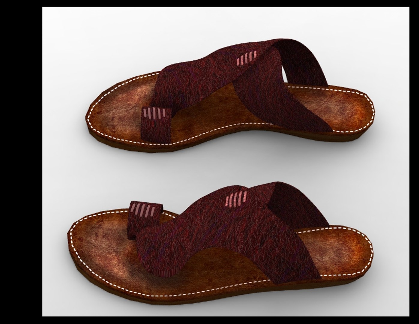 Leather sandal 3D model - TurboSquid 1259390