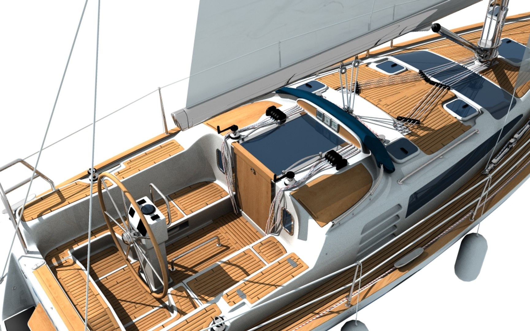 sunbeam 34 sailboat sails 3d model
