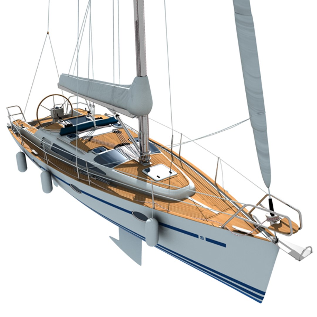 Sunbeam 34 Sailboat Sails 3d Model