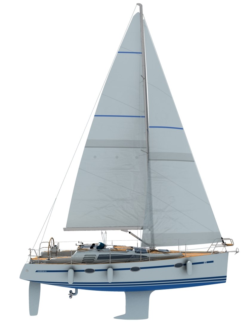 sunbeam 34 sailboat sails 3d model