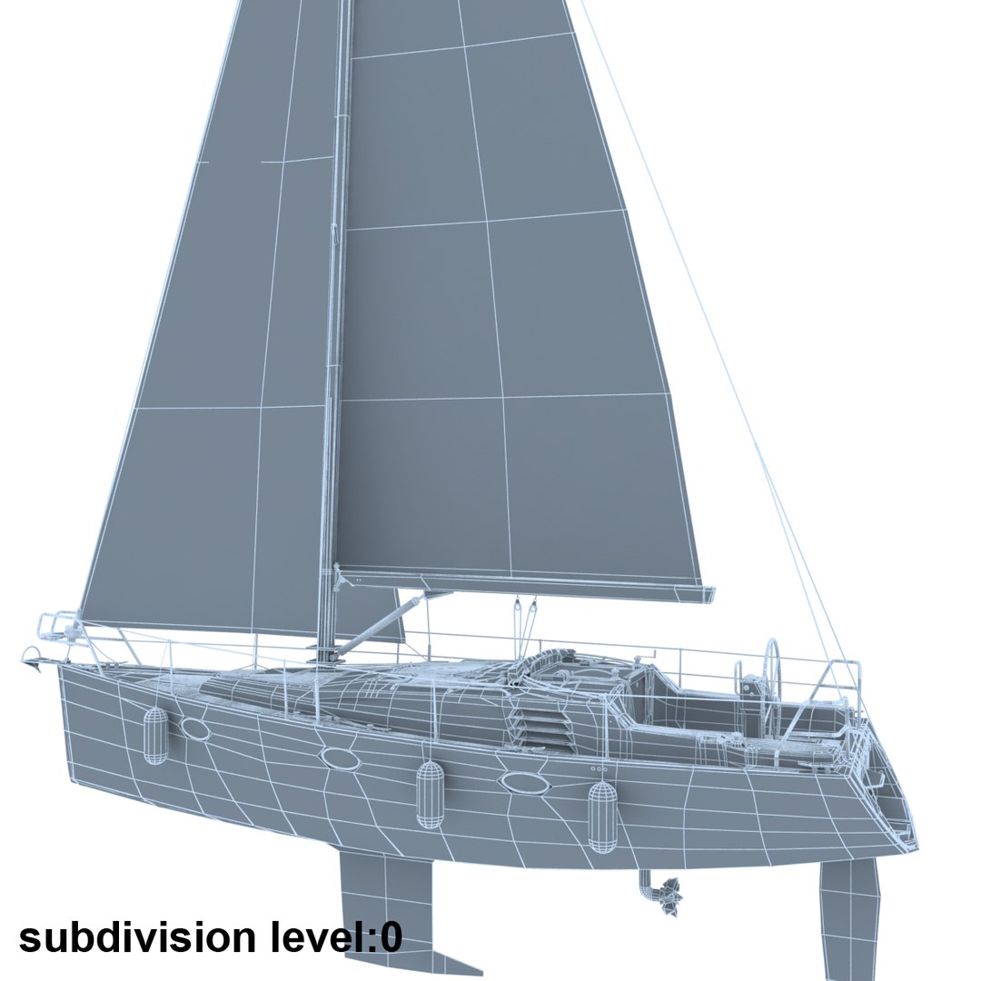 sunbeam 34 sailboat sails 3d model