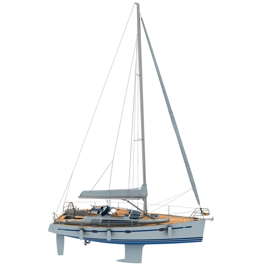 Sunbeam 34 Sailboat Sails 3d Model