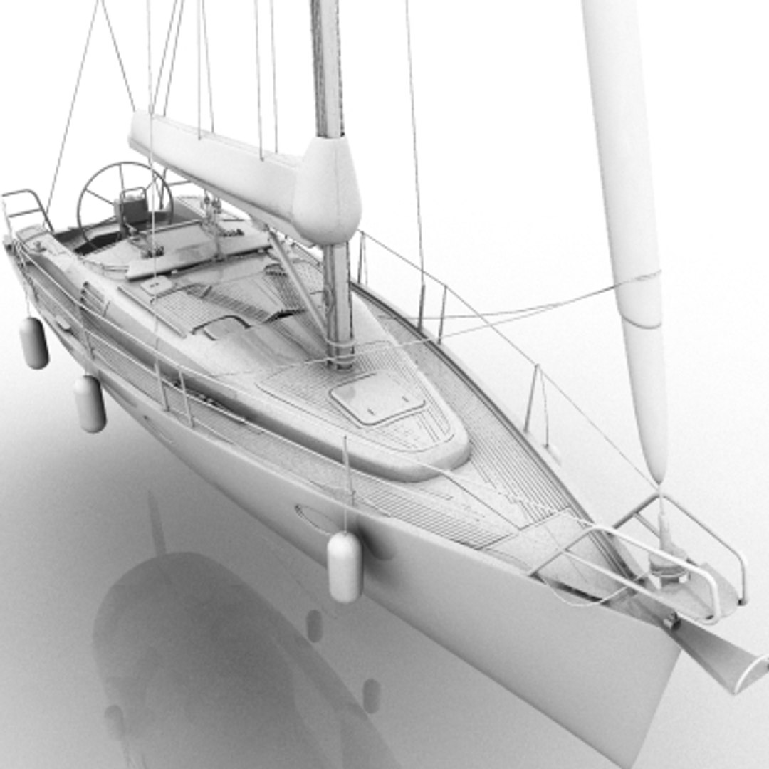 sunbeam 34 sailboat sails 3d model