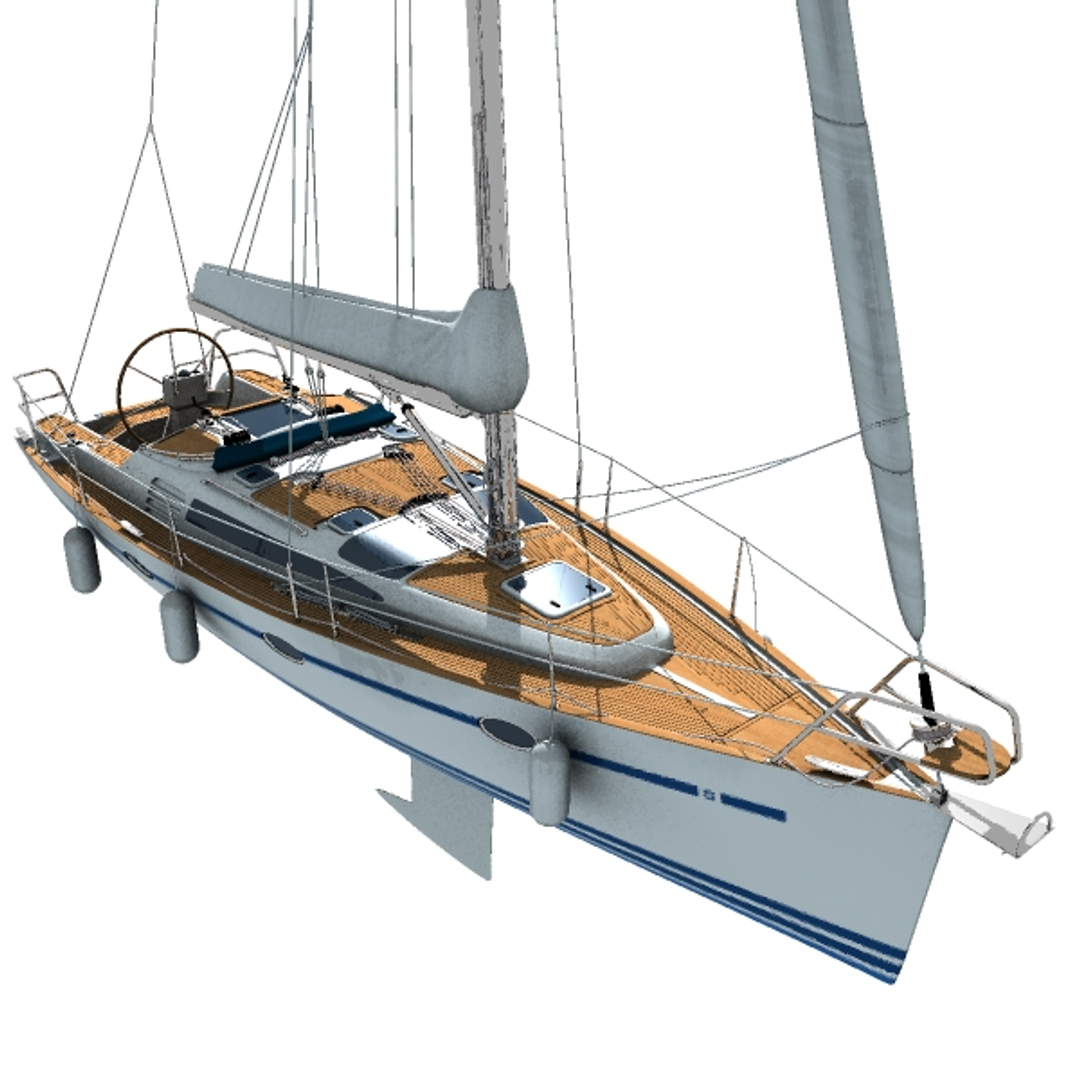 Sunbeam 34 Sailboat Sails 3d Model