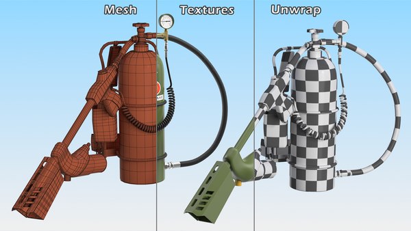Throwflame xl18 flamethrower flame 3D model - TurboSquid 1640194