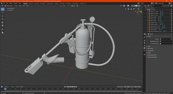 Throwflame xl18 flamethrower flame 3D model - TurboSquid 1640194