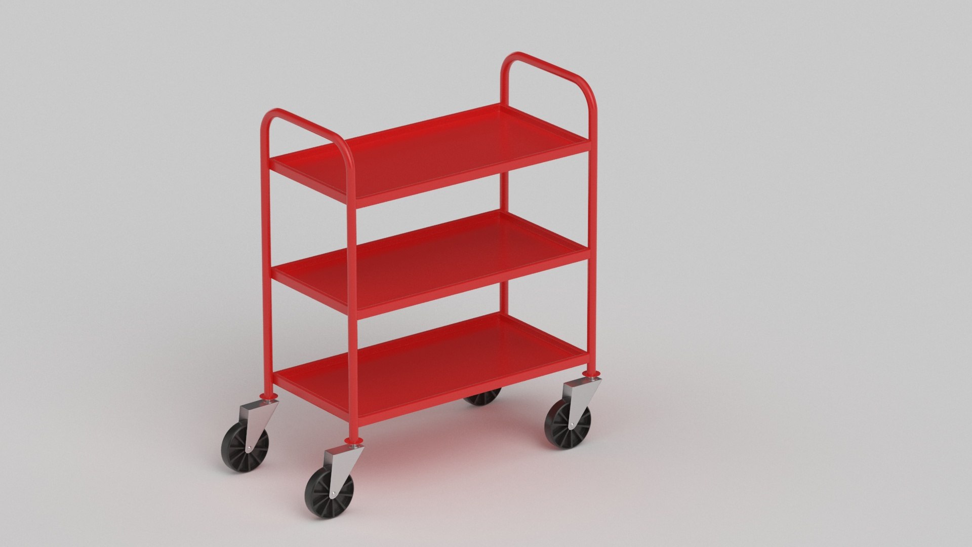 3D Red Service Trolley - TurboSquid 2215264