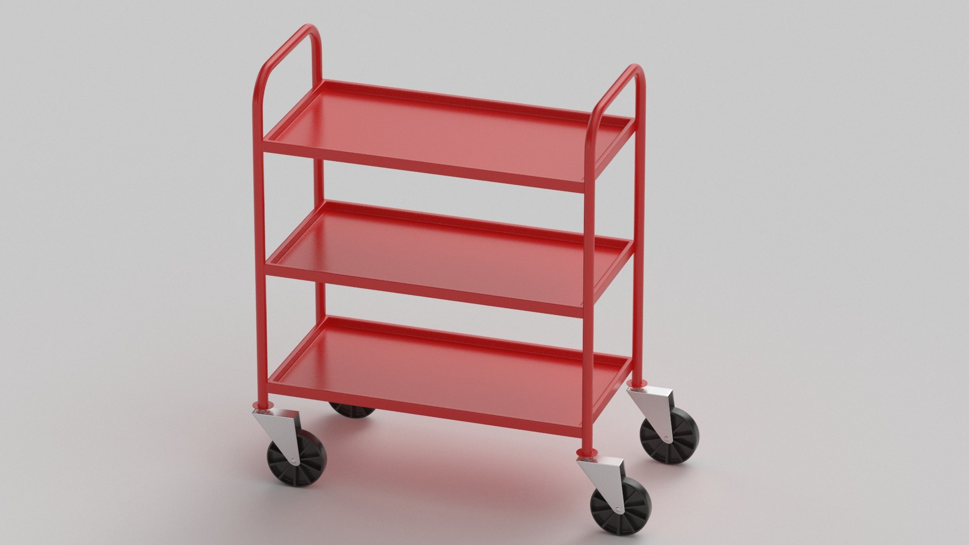 3D Red Service Trolley - TurboSquid 2215264