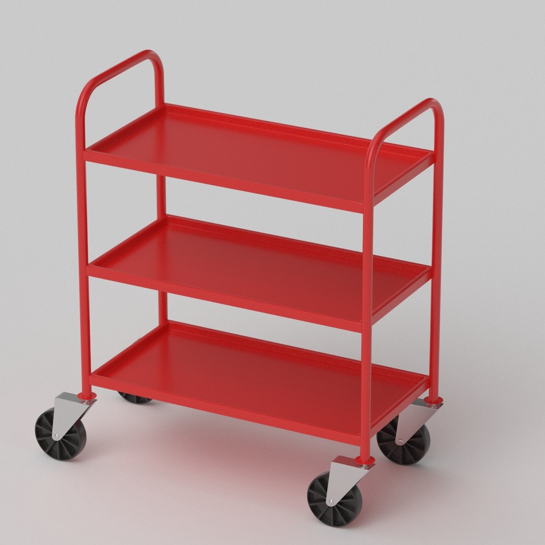 3D Red Service Trolley - TurboSquid 2215264